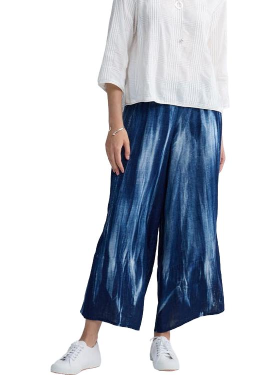 LUUKAA LUUKAA Skylar Batik-Effect Wide-Leg Pants